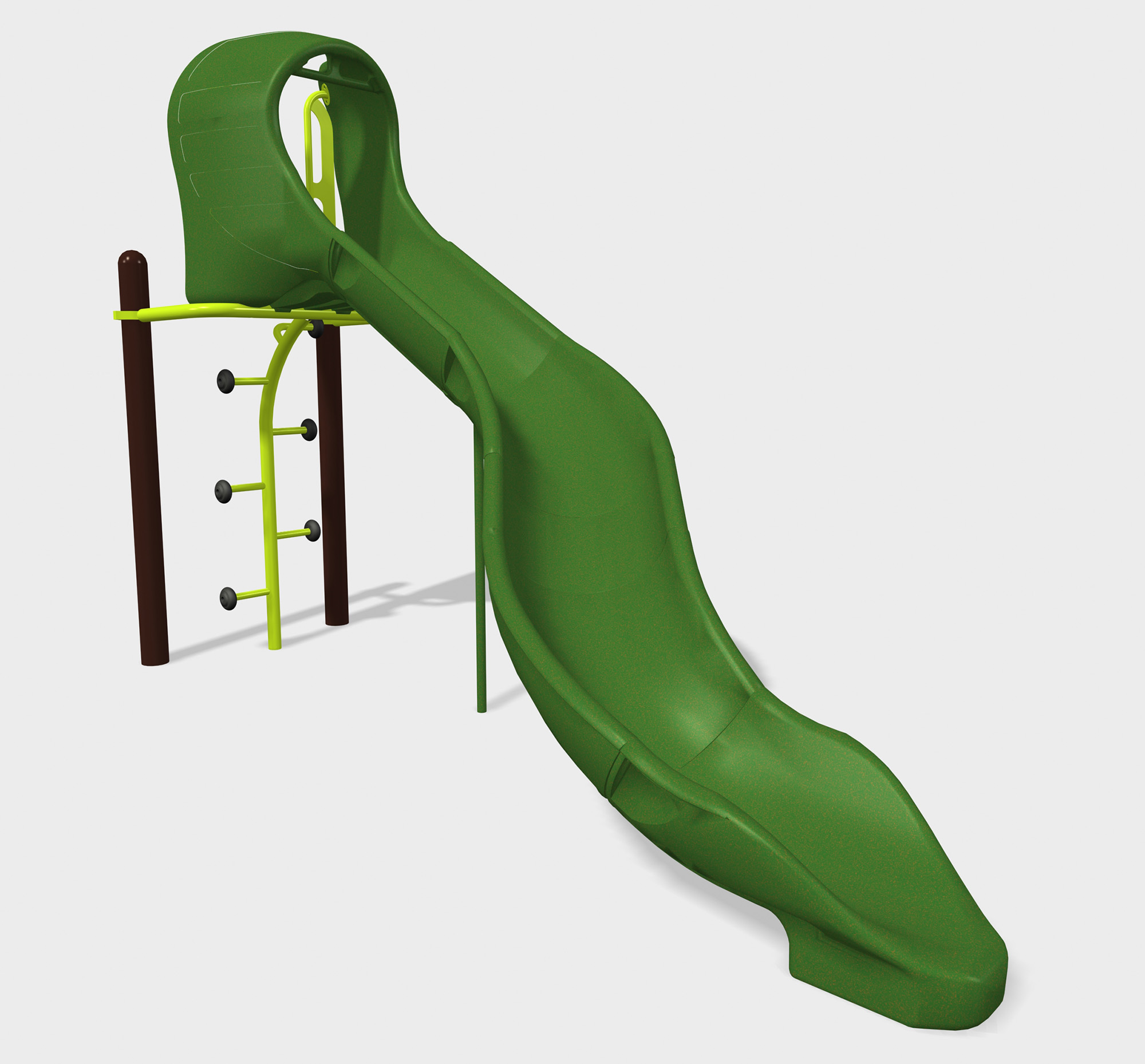 40" Poly Slide - Freestanding Stairs & Straight, One-Piece Bed Single ...