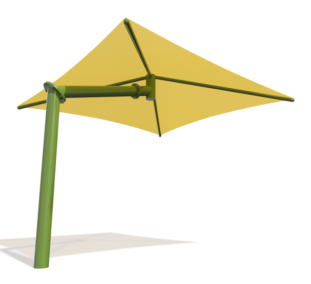 SkyWays® Cantilever Single Post Pyramid (14'x14') Shade