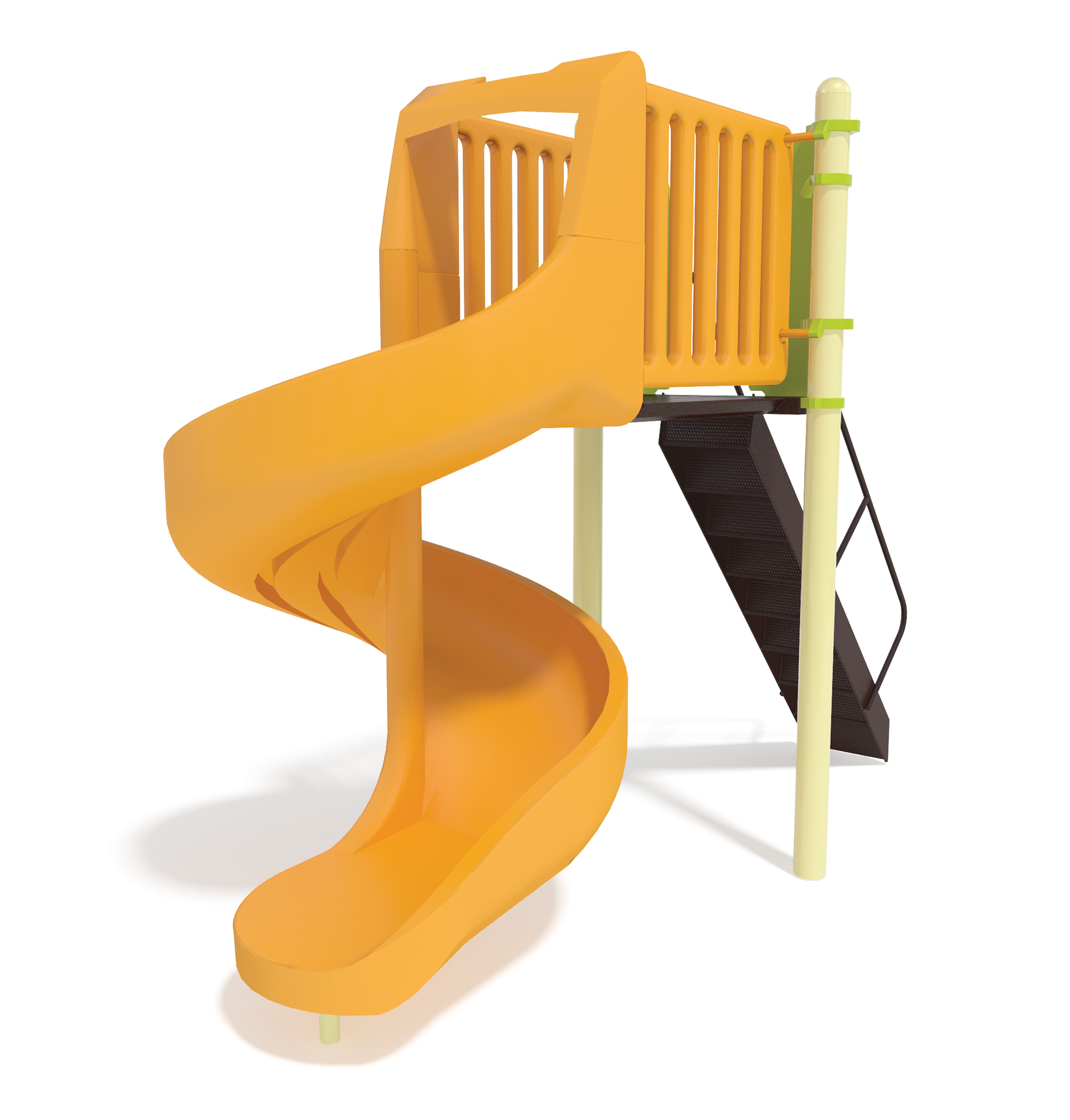 40" Poly Slide - Freestanding Stairs & Straight, One-Piece Bed Single ...