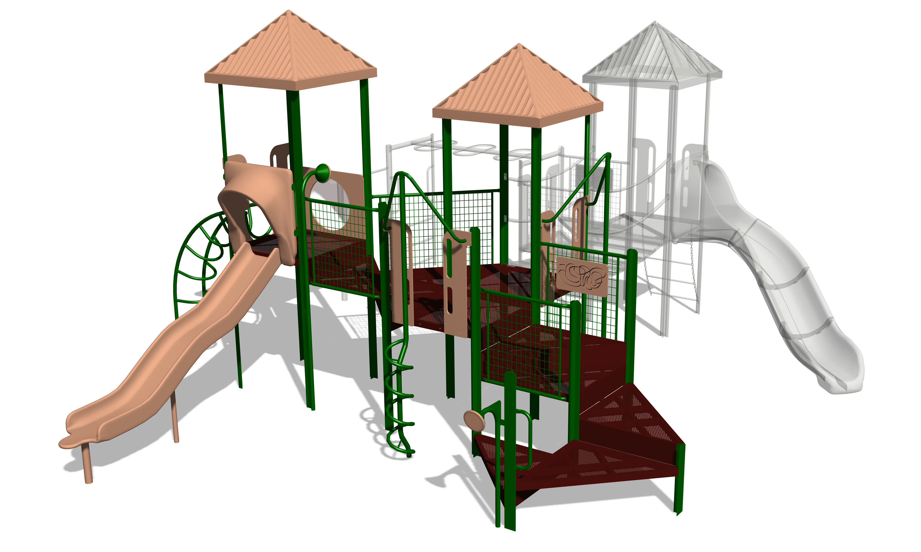 PlaySense Design 307 - Slides, Climbers, Bouncing Bridge, Panels, Roofs ...