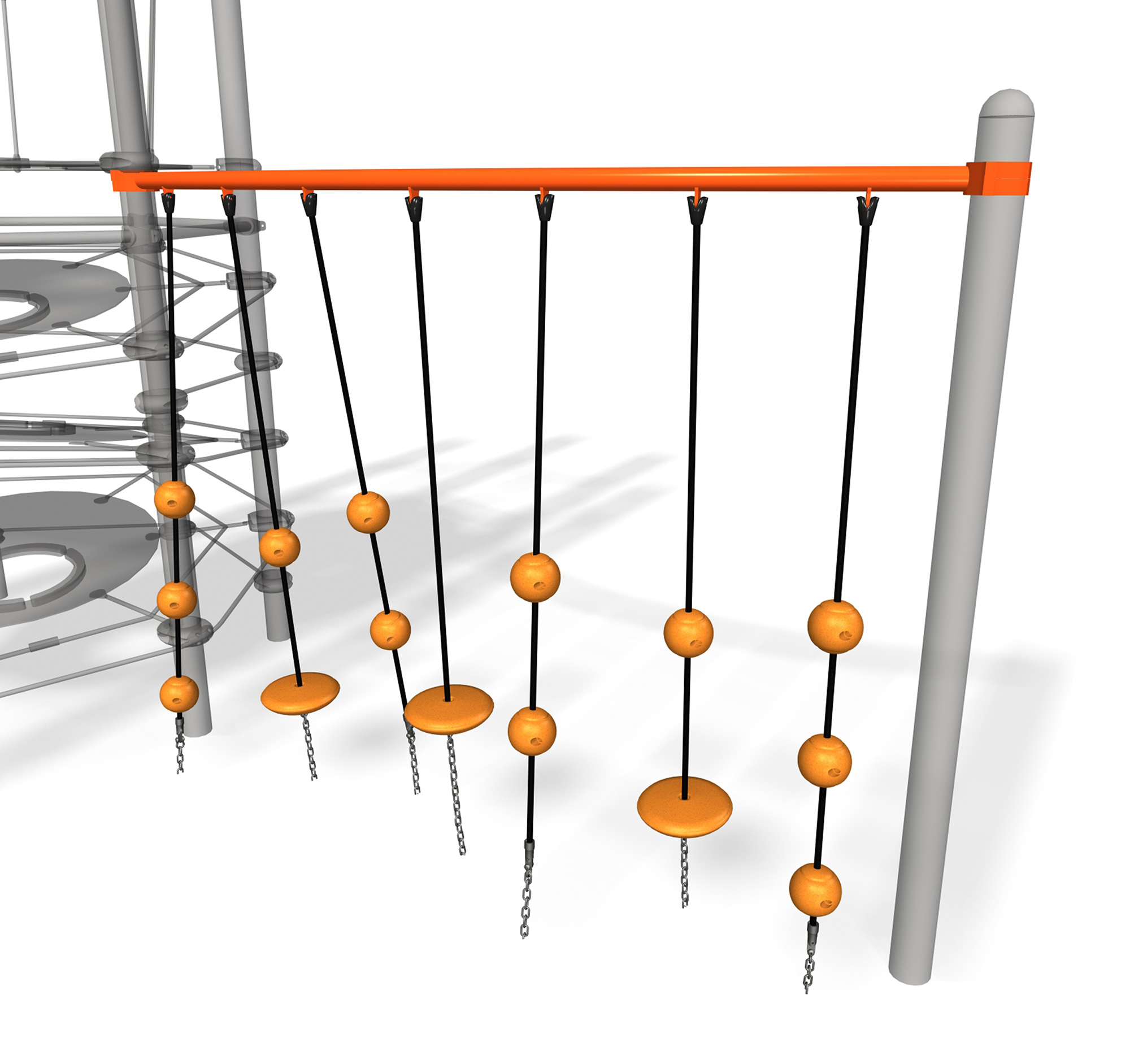 SwiggleKnots Bridge - New, Challenging Playground Rope Bridge