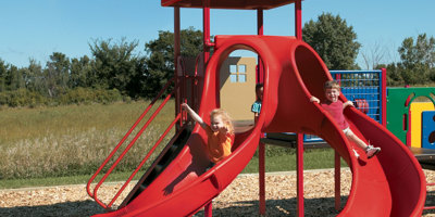 Curved Poly Slide - Single Curved Slide with One-Piece Polyethylene Bed ...