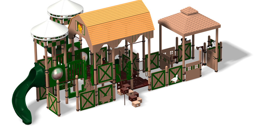 Silo Roof w/Checkered Panels