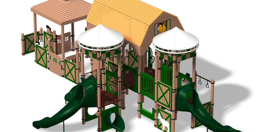 Silo Roof w/Checkered Panels