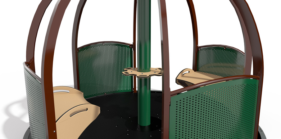 We-Go-Round® Merry Go Round Playground Spinner with Perforated Panels