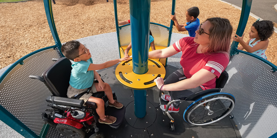 We-Go-Round® Merry Go Round Playground Spinner with Perforated Panels ...