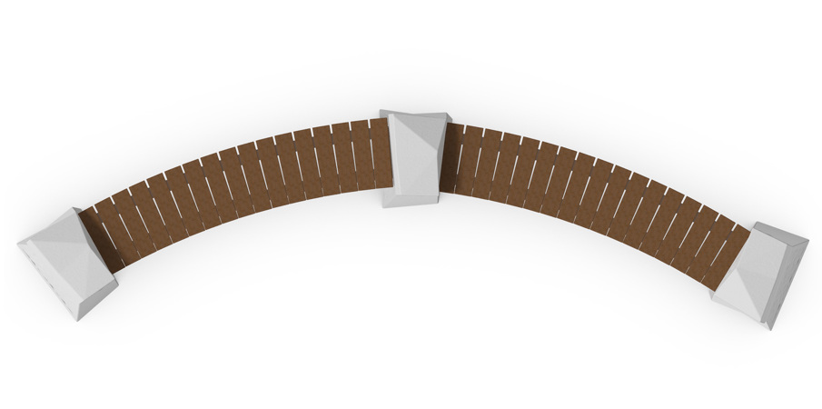 Facet Bench - Modern, Natural Playground Concrete Bench