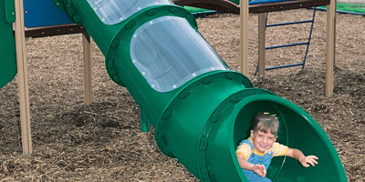 Curved Poly Slide - Single Curved Slide with One-Piece Polyethylene Bed ...