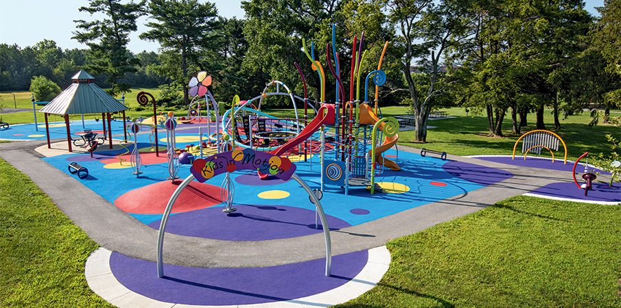 Kentland Community Center Playground - Colorful Net Climber Fun!