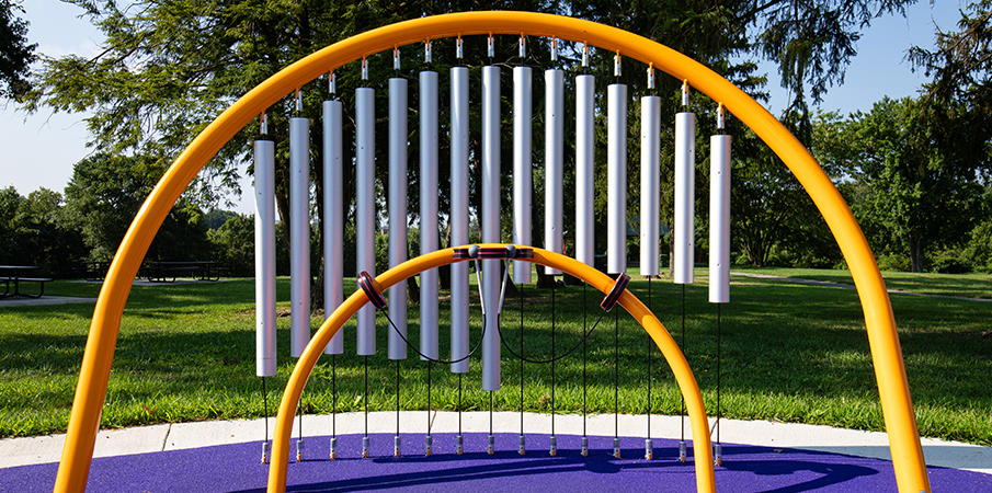 Kentland Community Center Playground - Colorful Net Climber Fun!
