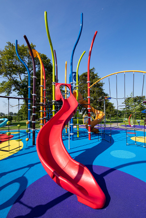 Kentland Community Center Playground - Colorful Net Climber Fun!