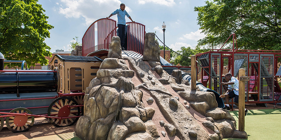 Turkey Thicket Recreation Center - Train-Themed Playground