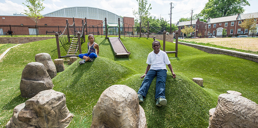 Turkey Thicket Recreation Center - Train-Themed Playground